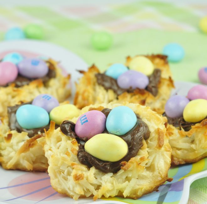 Coconut Macaroon Nutella Easter Nests | Wishes and Dishes