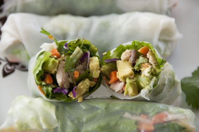 Chicken Avocado Spring Rolls | Wishes and Dishes