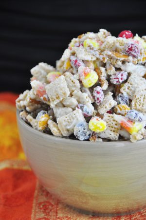 Sweet & Salty Halloween Chex Mix | Wishes and Dishes