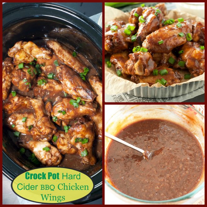 Crock Pot Hard Cider BBQ Chicken Wings | Wishes and Dishes