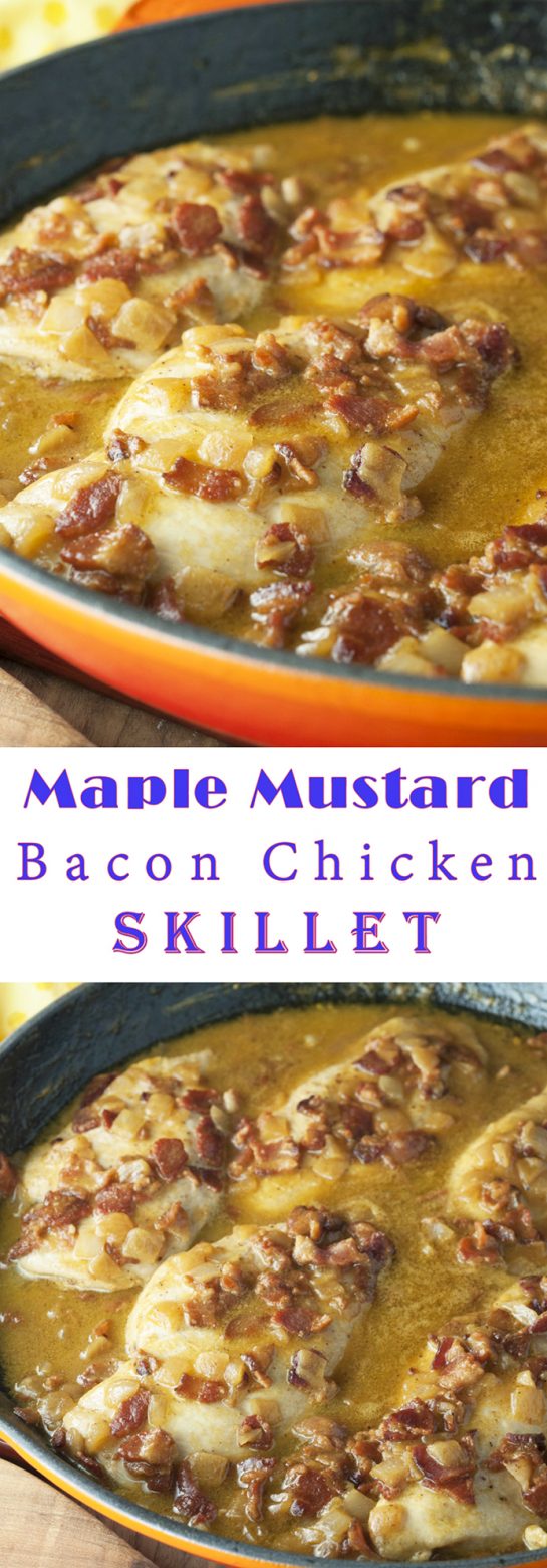 Maple Mustard Bacon Chicken Skillet | Wishes and Dishes
