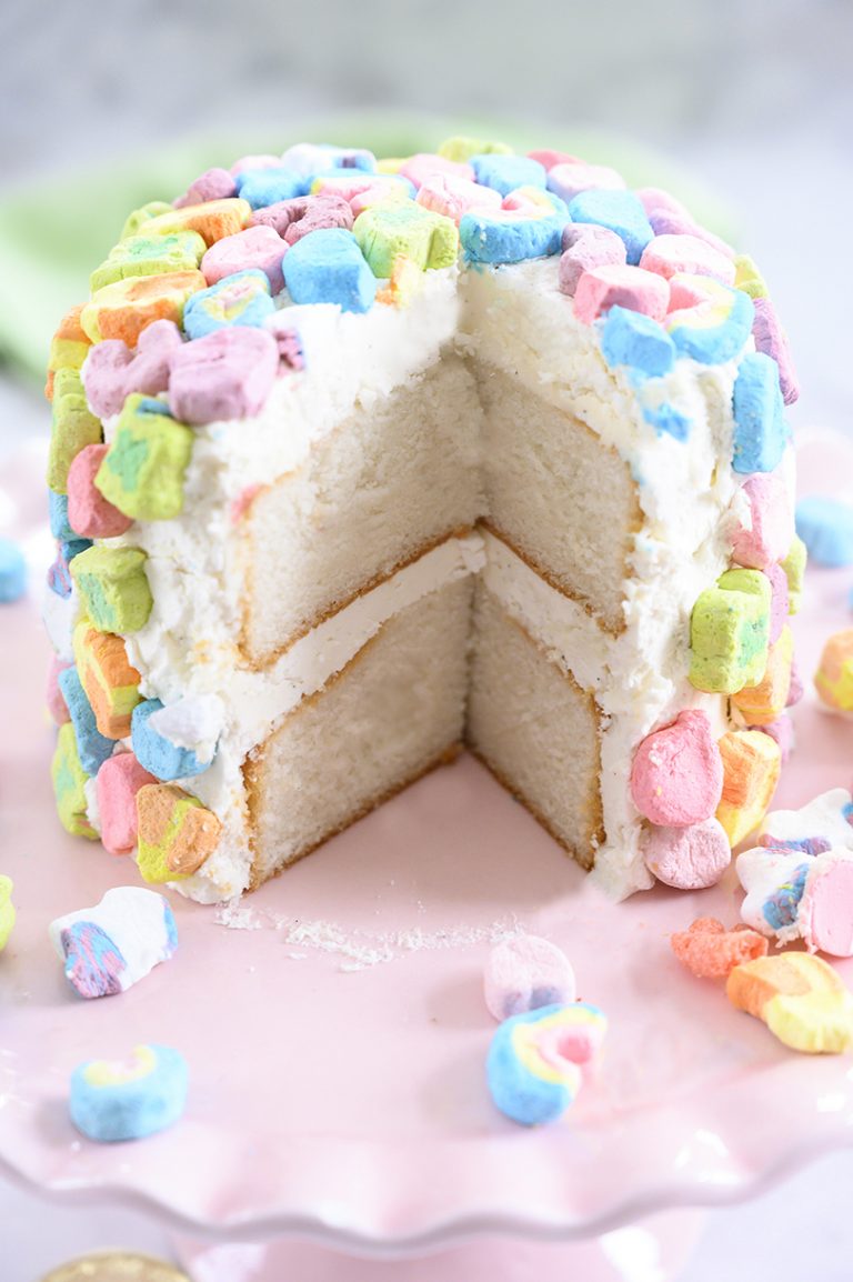 Lucky Charms Layer Cake | Wishes and Dishes