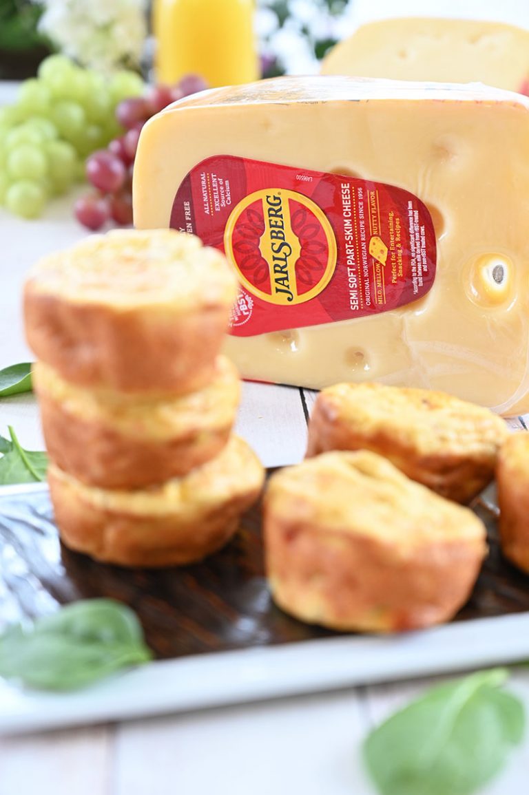 Mini Sausage, Spinach and Jarlsberg Cheese Frittatas | Wishes and Dishes