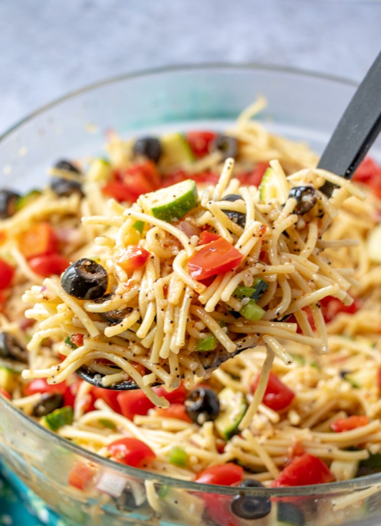 California Spaghetti Salad | Wishes and Dishes