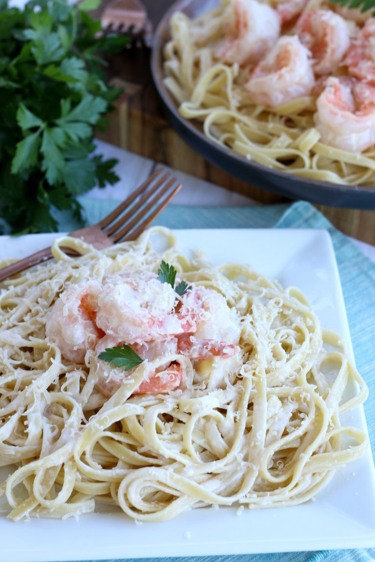 Garlic Butter Shrimp with Creamy Sauce | Wishes and Dishes