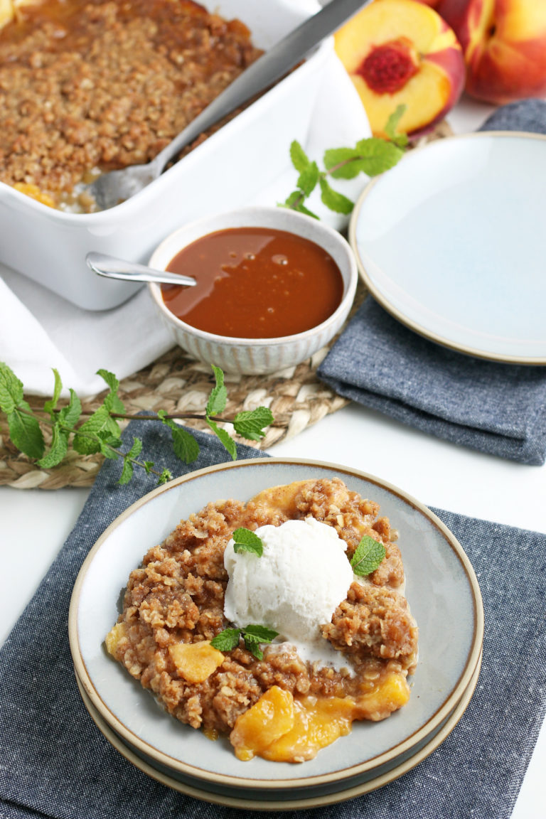 Fresh Peach Crisp | Wishes and Dishes
