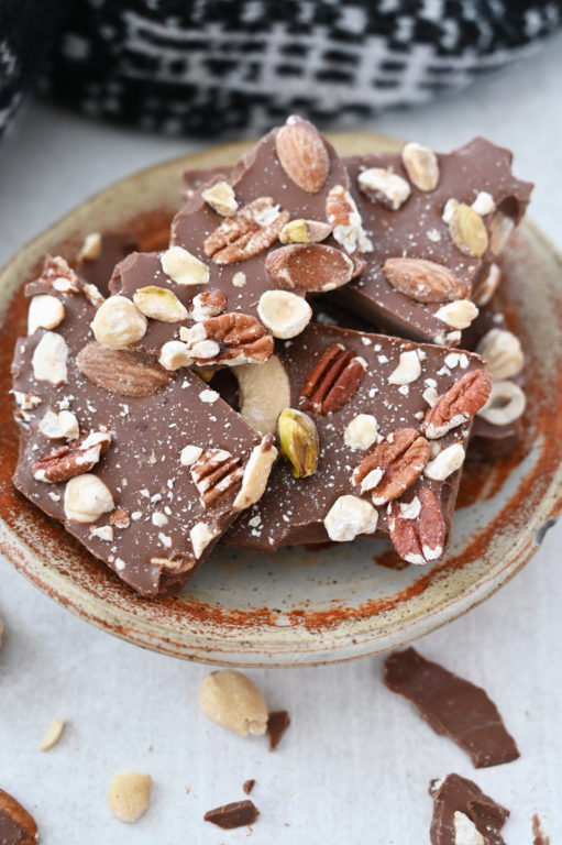 Chocolate Almond Hazelnut Bark | Wishes and Dishes