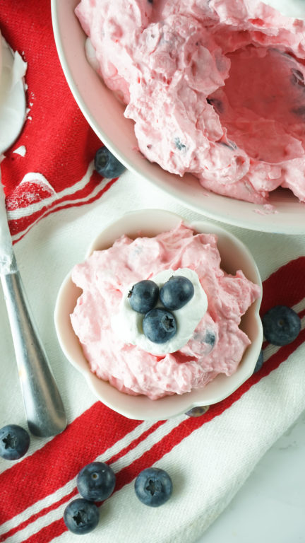 Red White and Blue Fluff Salad | Wishes and Dishes