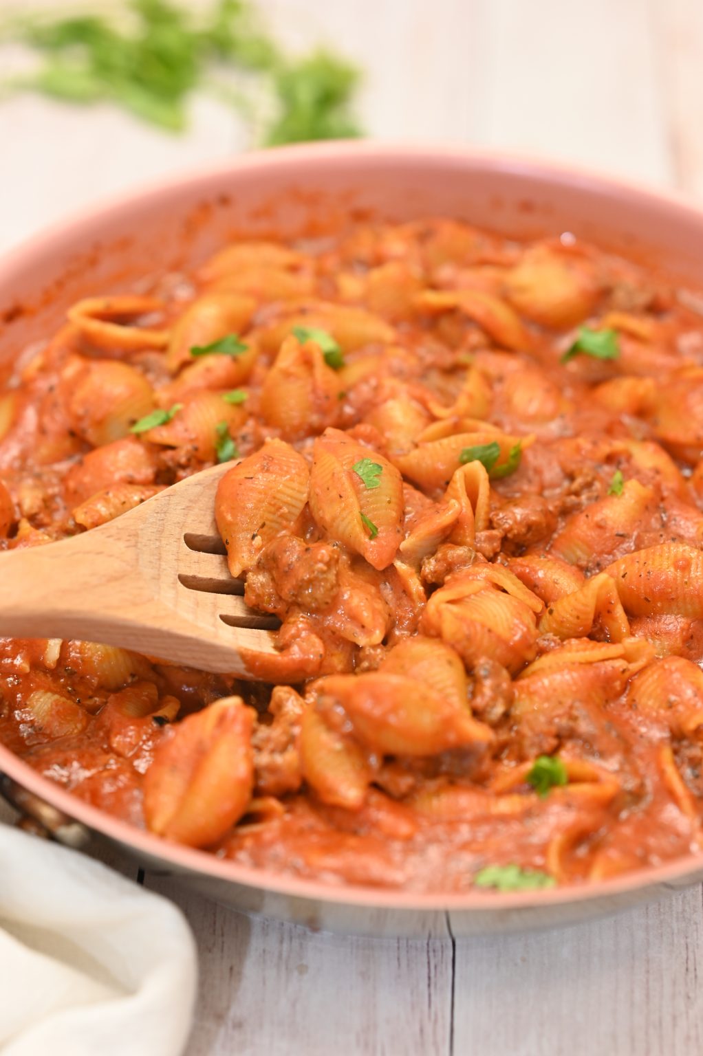 Creamy Beef and Shells | Wishes and Dishes