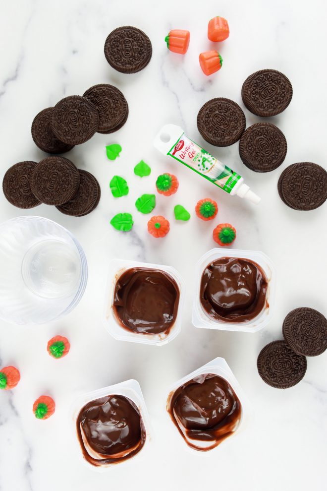 Pumpkin Patch Dirt Cups | Wishes and Dishes