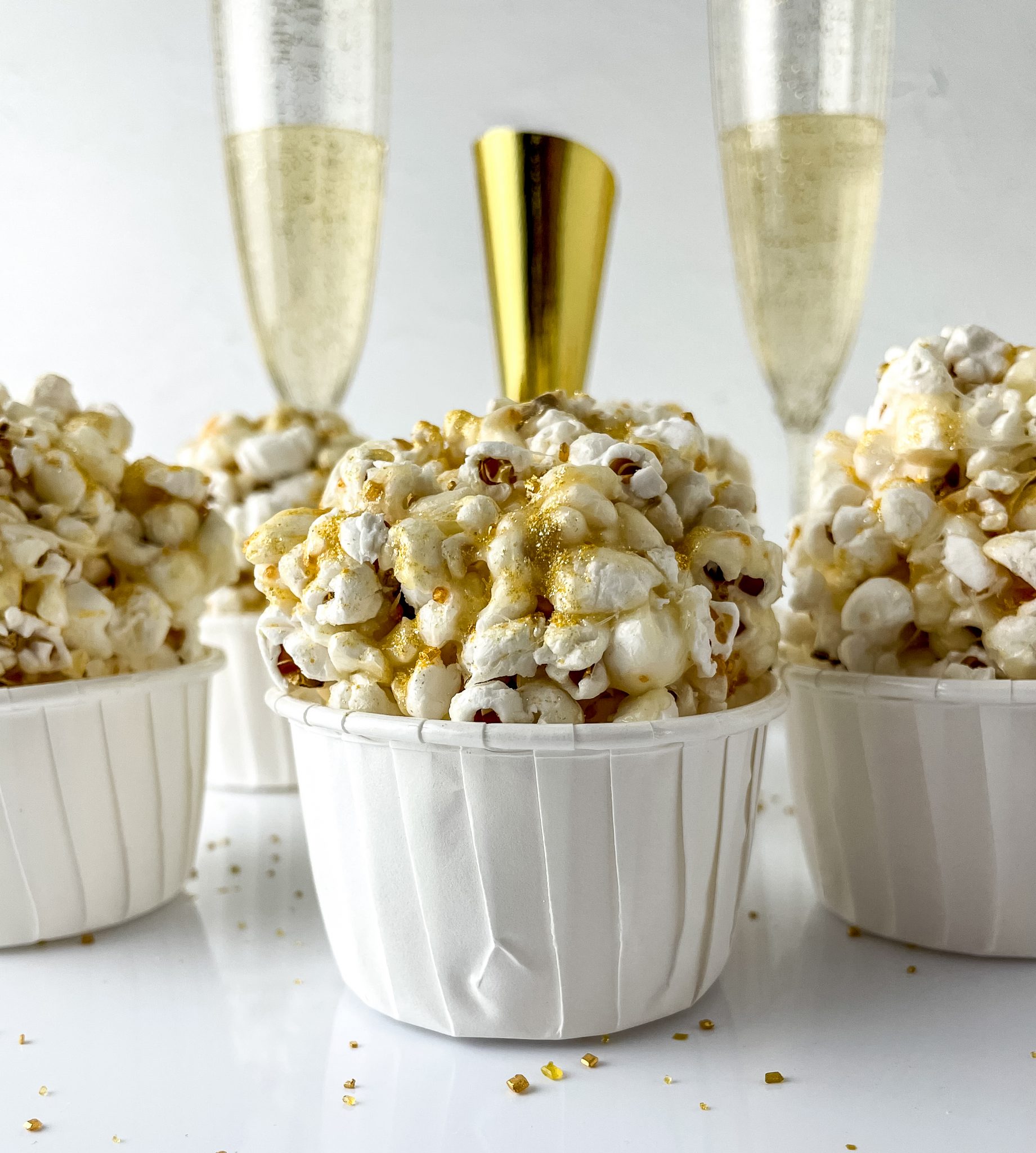 New Year Champagne Popcorn Balls | Wishes and Dishes