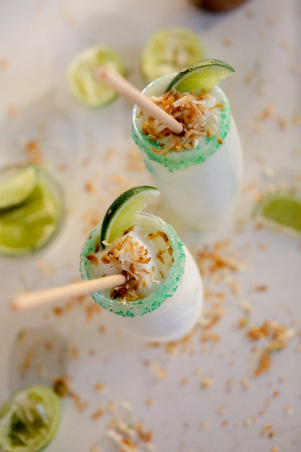 Coconut Lime Frozen Margaritas | Wishes and Dishes