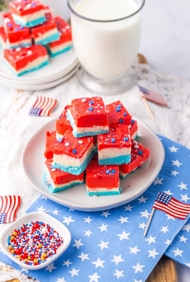 Red, White and Blue Fudge | Wishes and Dishes