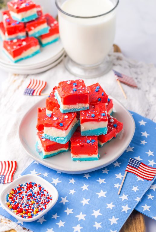 Red, White and Blue Fudge | Wishes and Dishes
