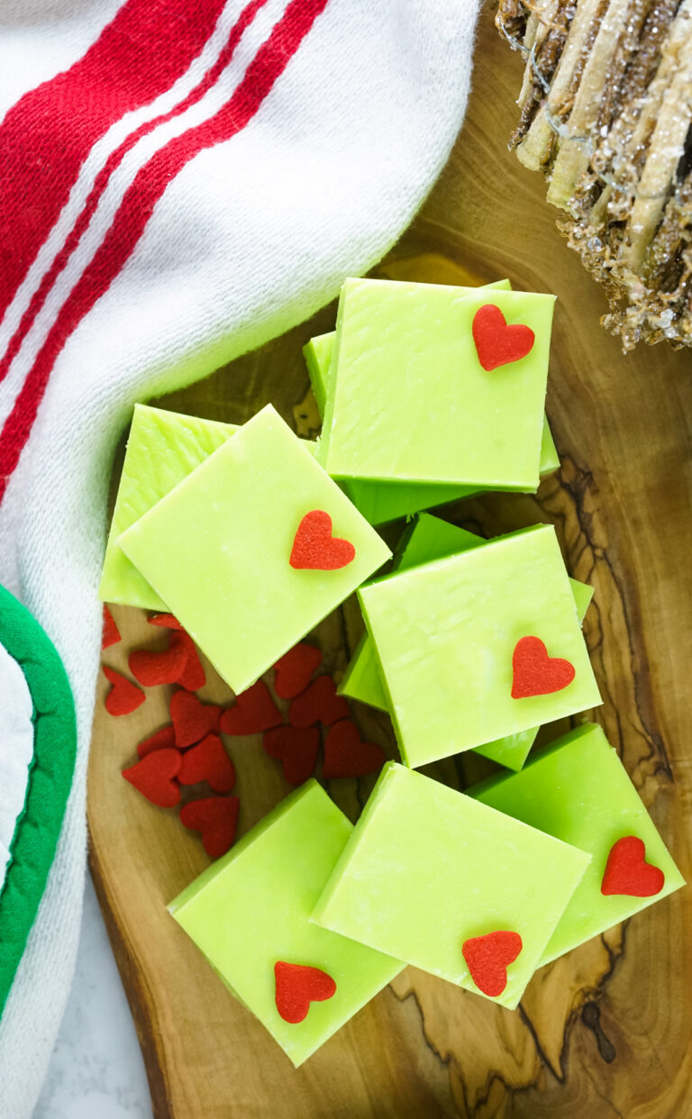 Grinch Fudge | Wishes and Dishes