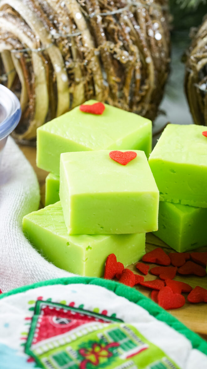 Grinch Fudge | Wishes and Dishes
