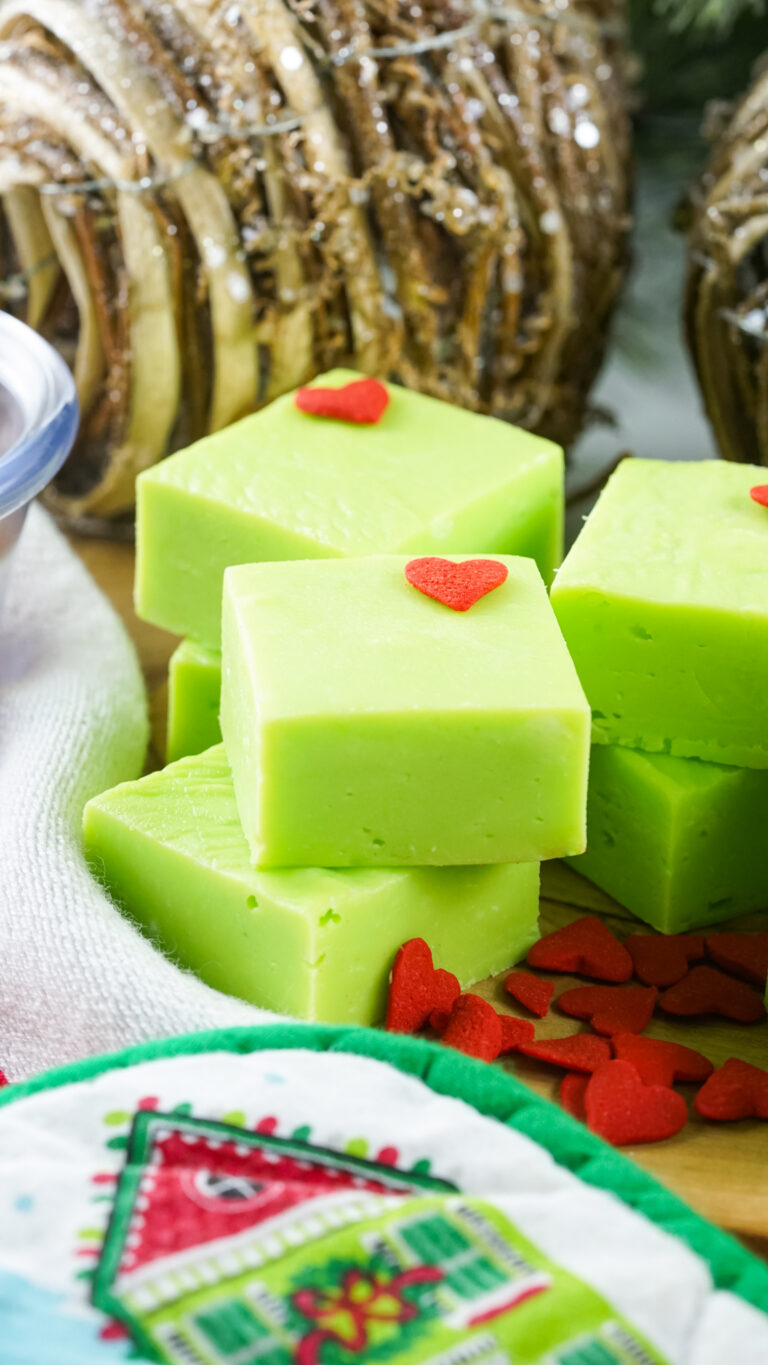 Grinch Fudge | Wishes and Dishes